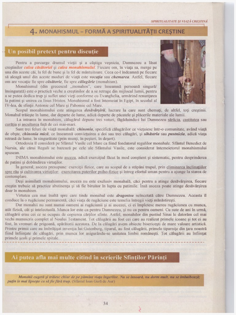 IV.3 Monahismul - Formă A Spiritualității Creștine | PDF
