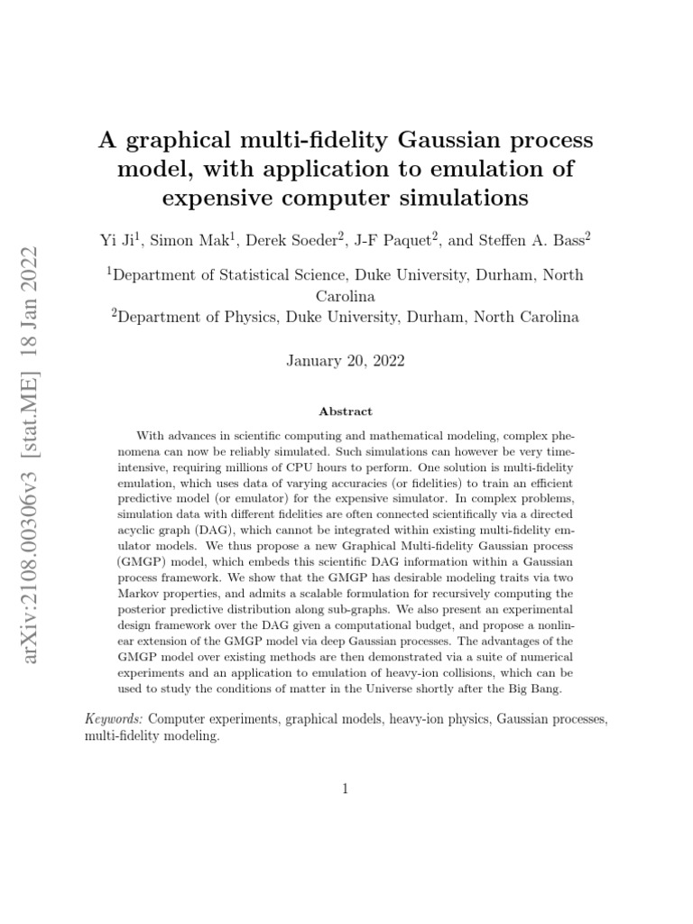 A Graphical Multi-Fidelity Gaussian Process Model, With Application To Emulation of Expensive ...