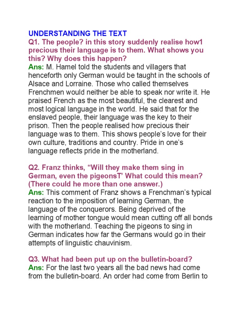 Understanding The Text | PDF