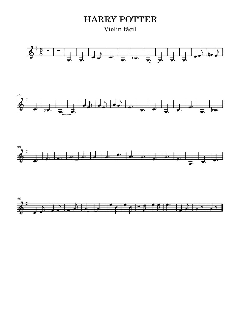 Harry Potter Violín Fácil | PDF