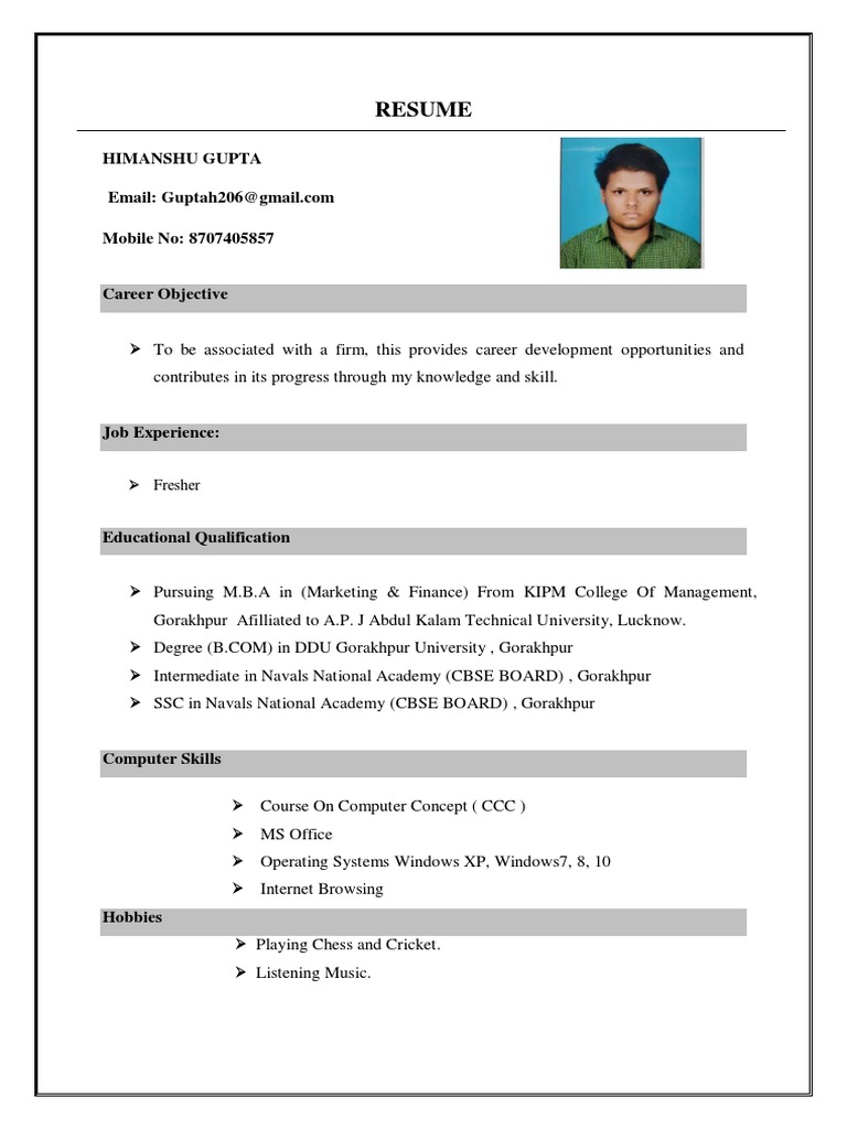 Resume Himanshu | PDF
