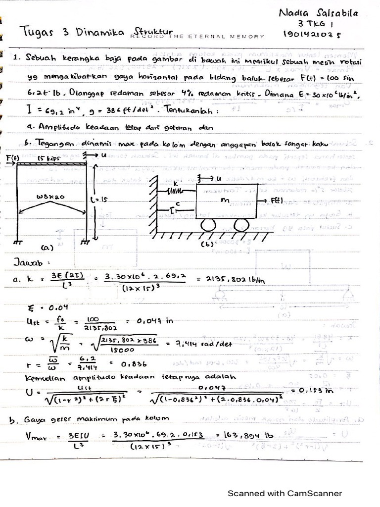 Tugas 3 Dinamika Struktur | PDF