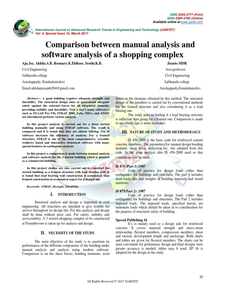 Comparison Between Manual Analysis and Software Analysis of A Shopping ...