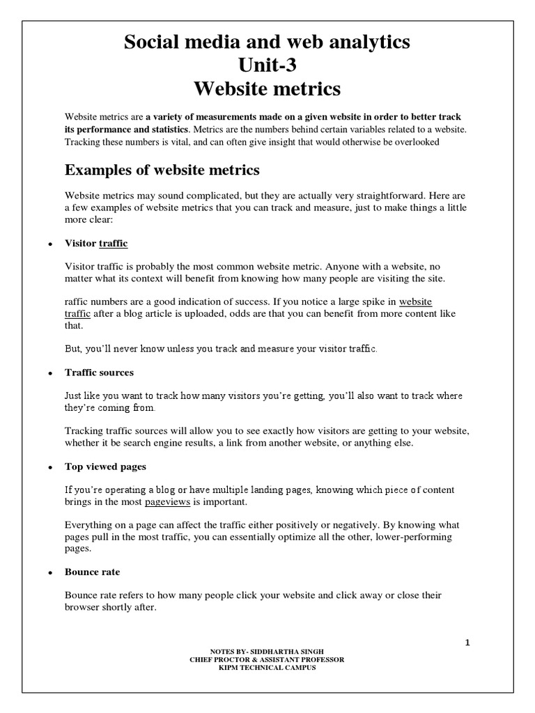 Understanding Website Metrics and Key Performance Indicators to ...