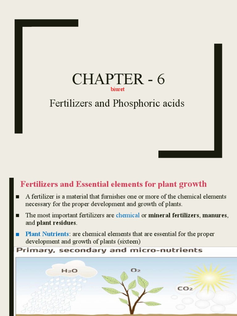 Chapter - 6: Fertilizers and Phosphoric Acids | PDF | Urea | Fertilizer