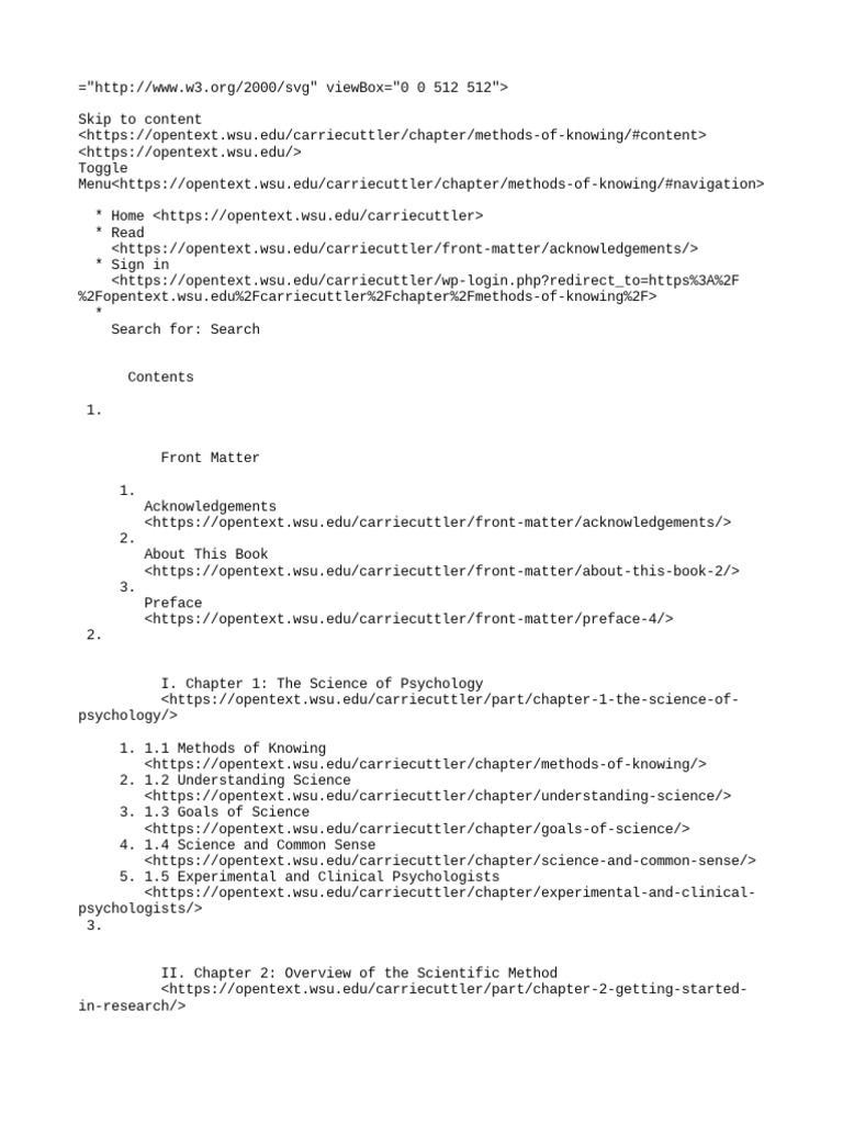 1.1 Methods of Knowing - Research Methods in Psychology | PDF ...