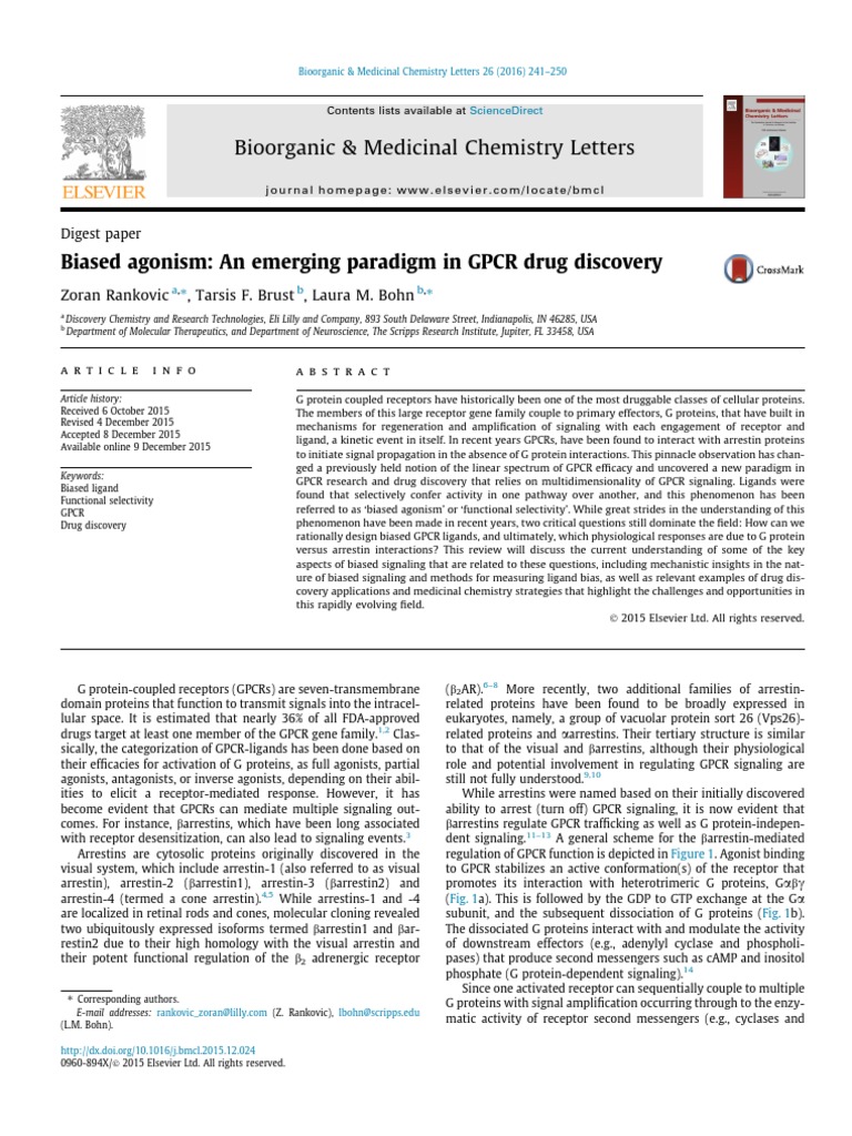 Bioorganic & Medicinal Chemistry Letters: Zoran Rankovic, Tarsis F ...