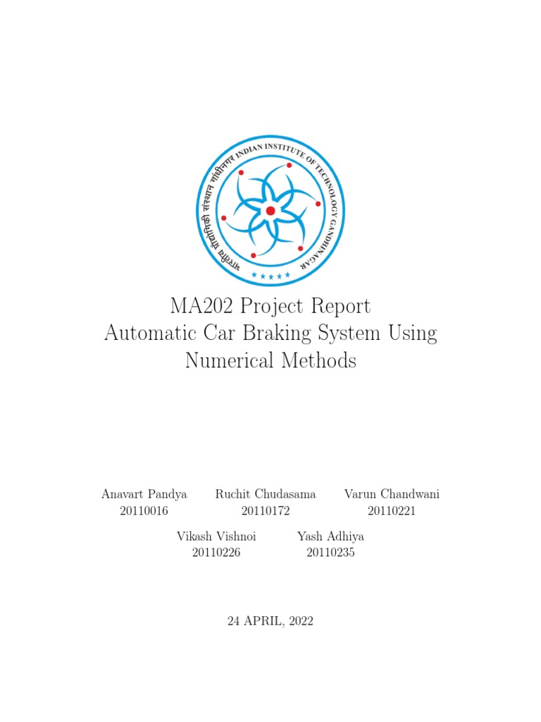 MA202 Project Report Automatic Car Braking System Using Numerical Methods | PDF | Interpolation ...