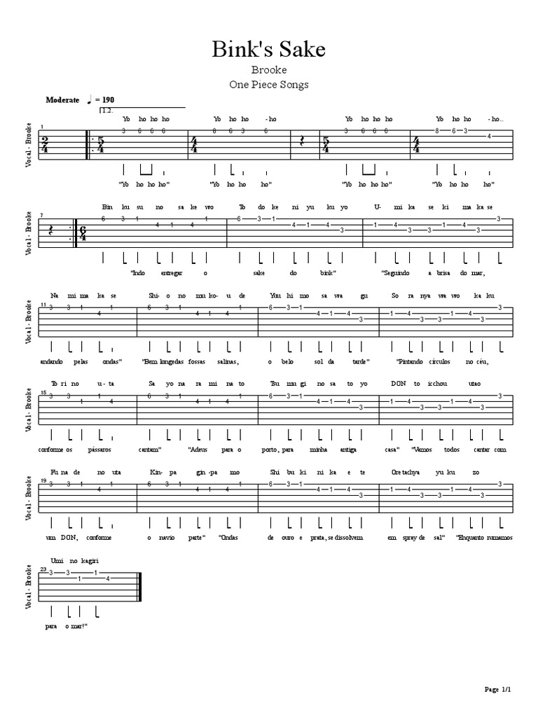 One Piece Binks Sake | PDF