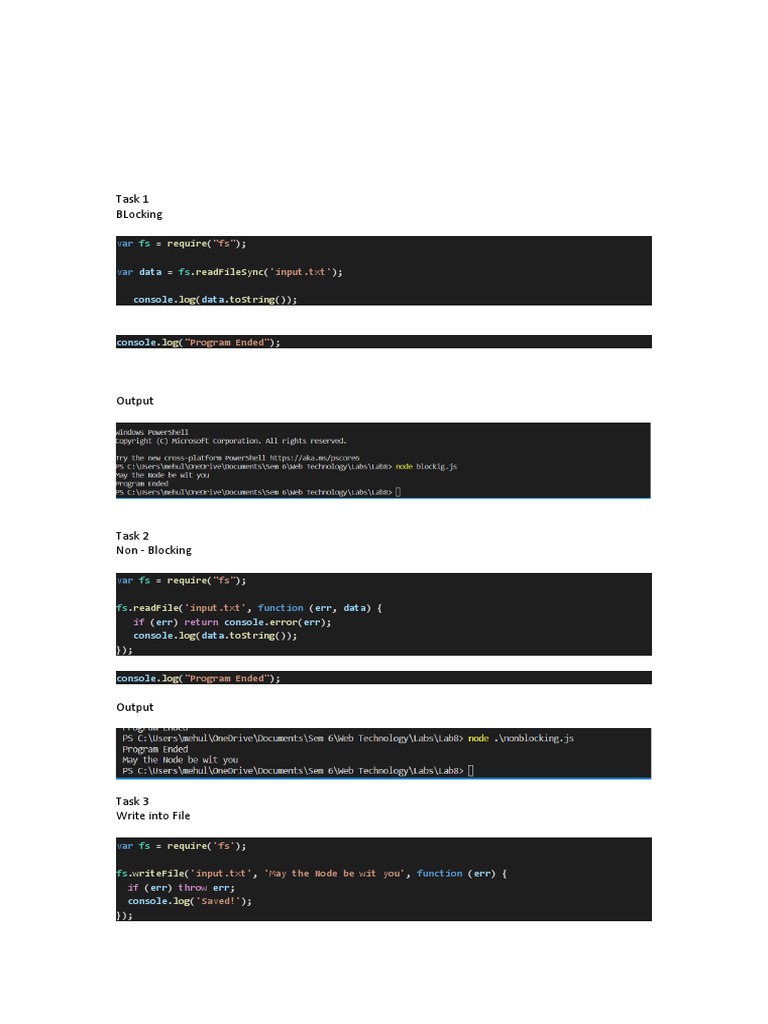 Task 1 Blocking: Require Readfilesync Log Tostring | PDF