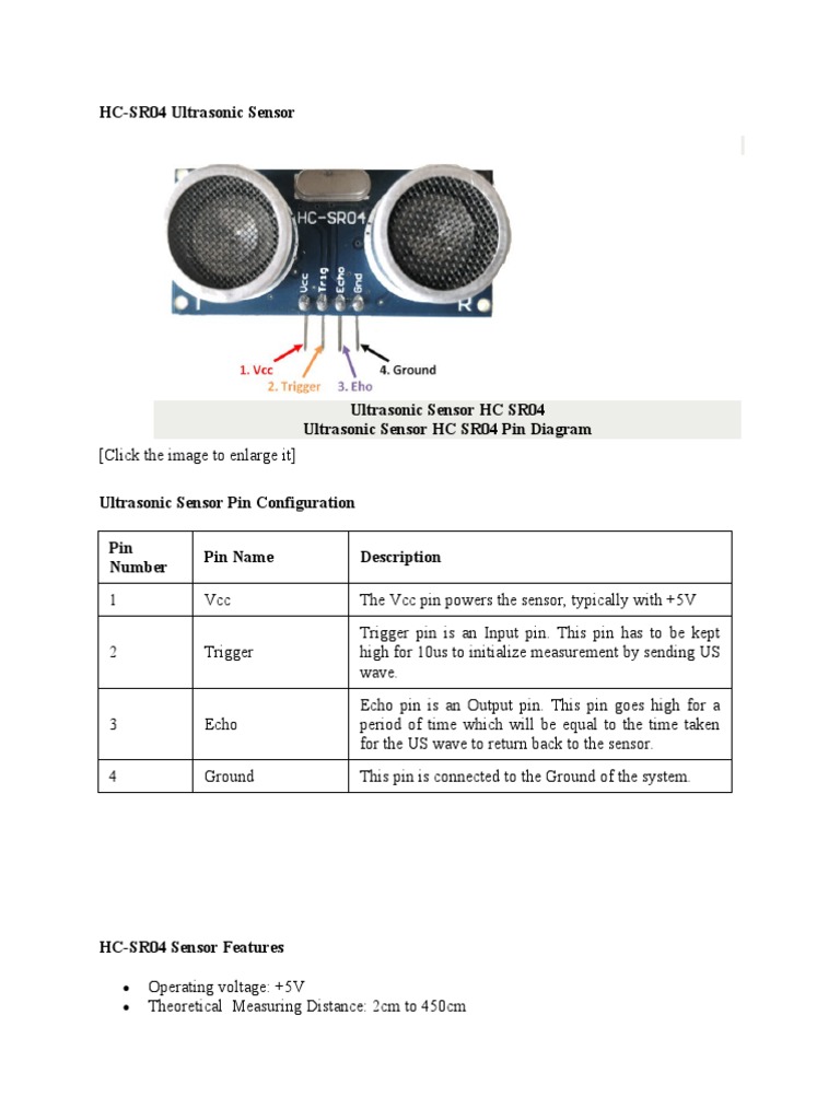 HC-SR04 Ultrasonic Sensor | PDF | Ultrasound | Sensor