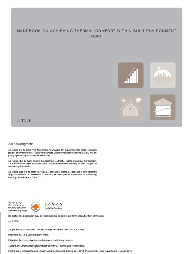 Handbook On Achieving Thermal Comfort Within Built Environment | PDF ...