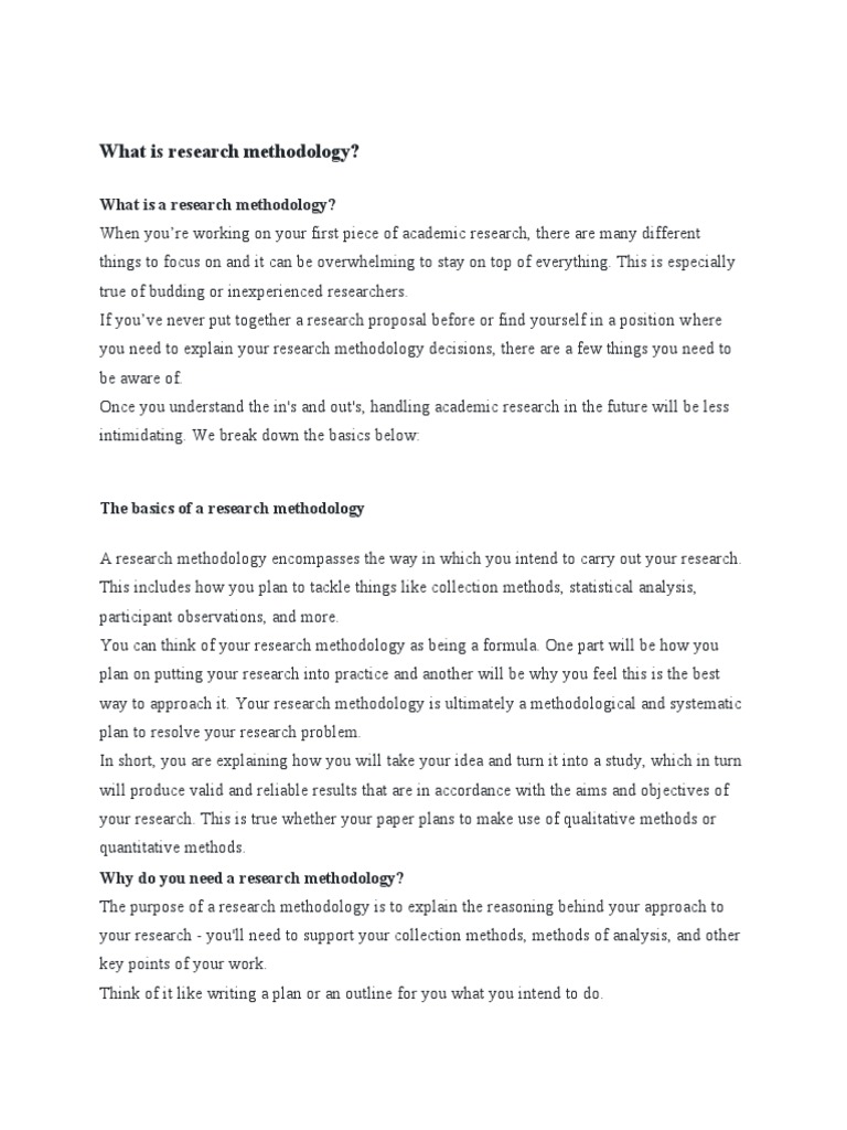 Understanding Research Methodology Basics | PDF | Methodology ...