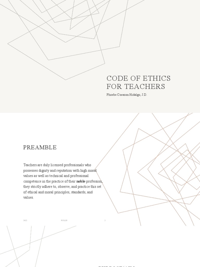 Code of Ethics For Teachers | PDF | Teachers | Suffrage
