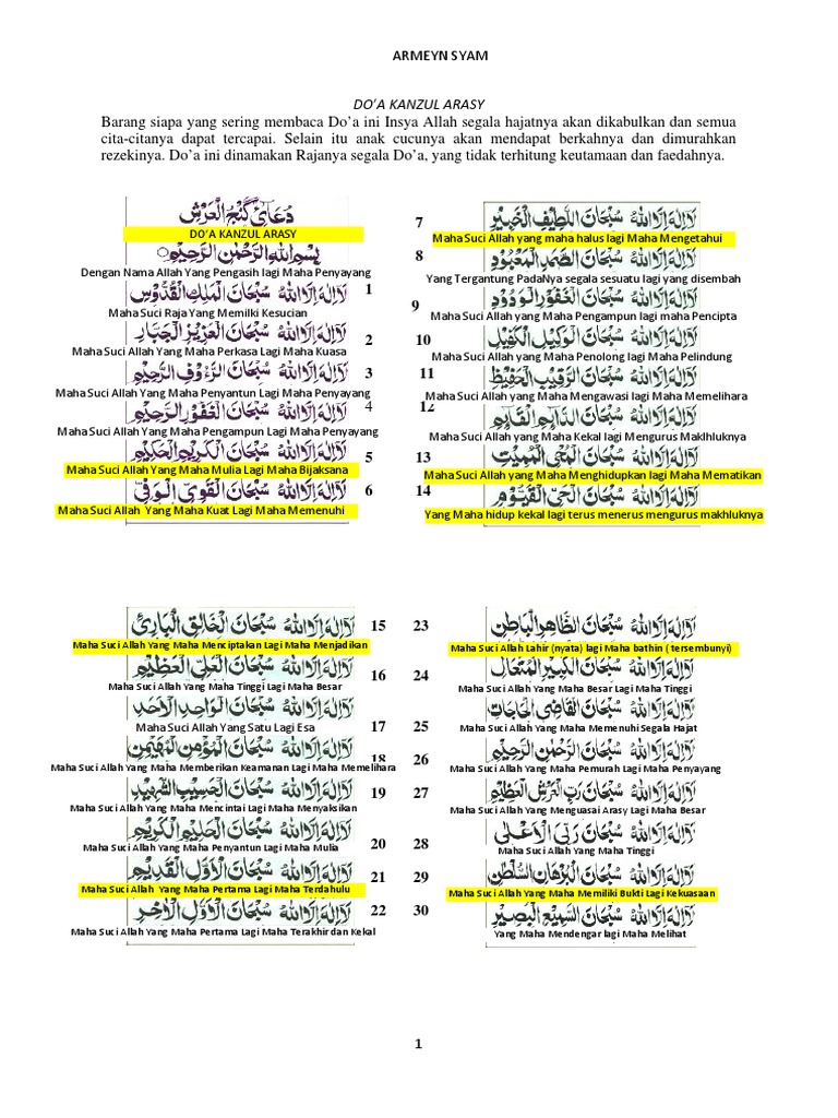 DOA KANZUN ARASY Ok | PDF