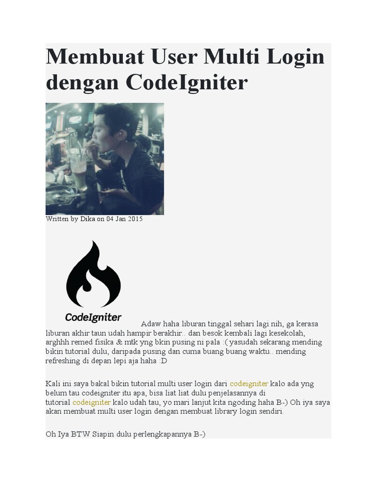 Membuat User Multi Login Dengan CodeIgniter | PDF