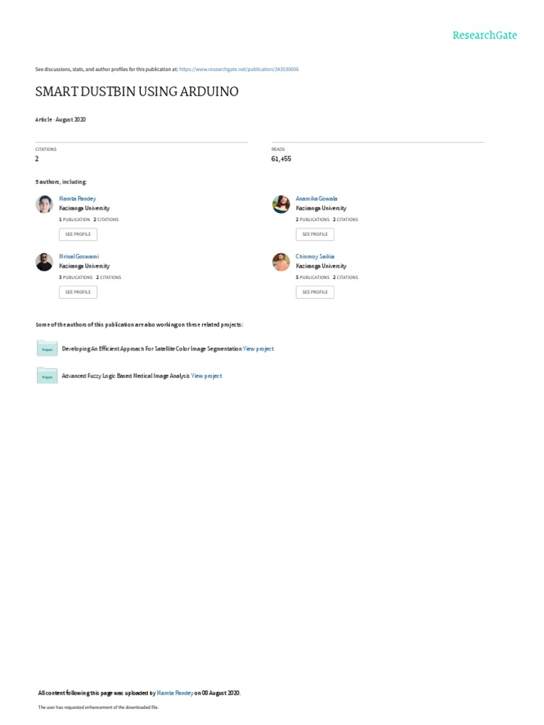 Smart Dustbin Using Arduino | Download Free PDF | Arduino | Computer ...