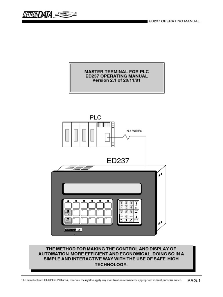 Master Terminal for PLC ED237 Operating Manual: A Comprehensive Guide to Configuring and ...
