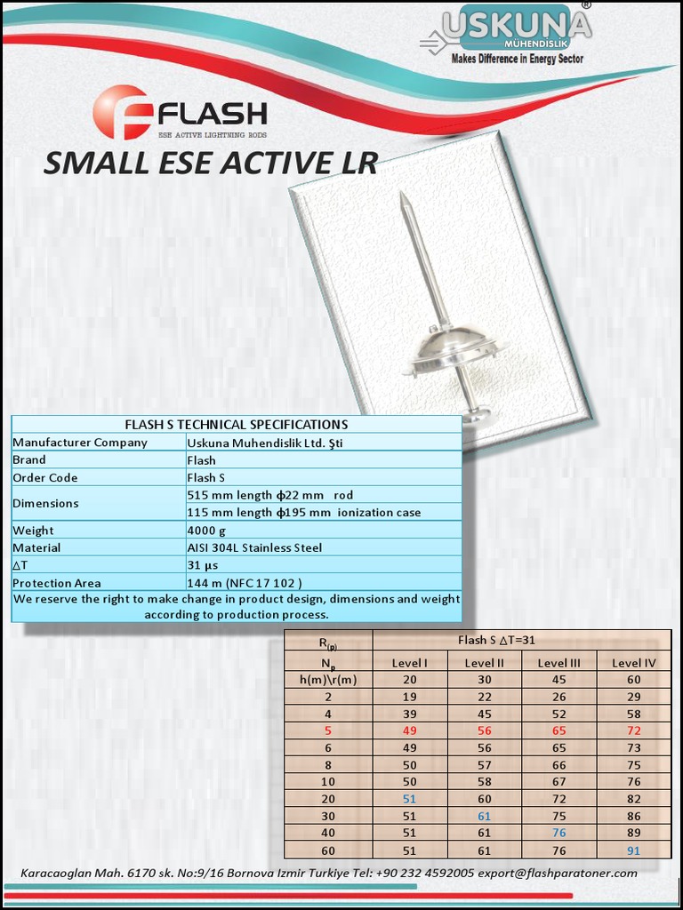 Small Ese Active LR: Flash S Technical Specifications | PDF