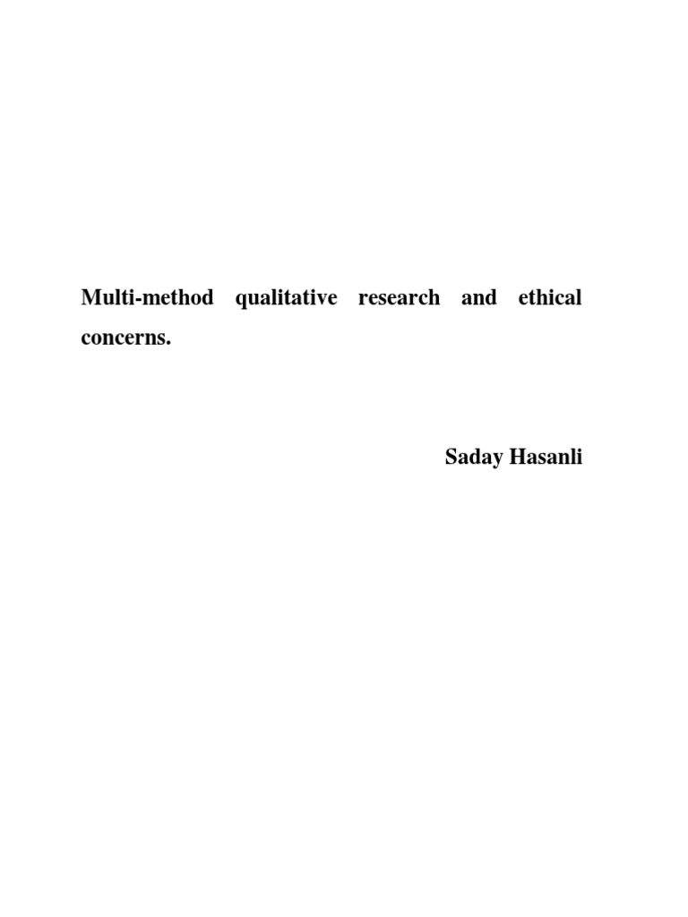 Multi Method Qualitative Research | Download Free PDF | Quantitative ...