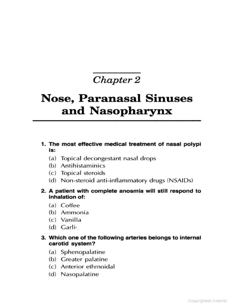 Mcqs in Ear Nose and Throat Dhingra 90 135 | PDF