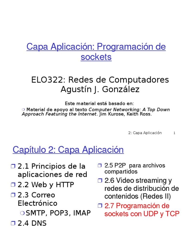 Programacion de Sockets | PDF | Zócalo de red | Protocolo de Control de ...