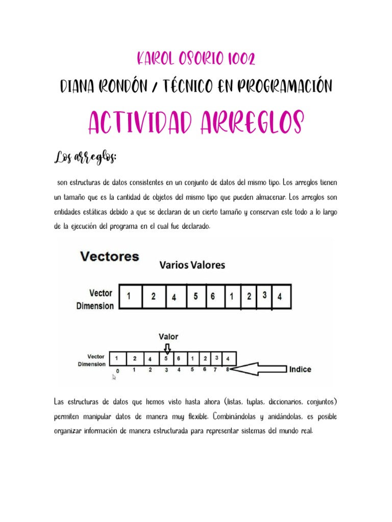 Arreglos PSeInt | PDF