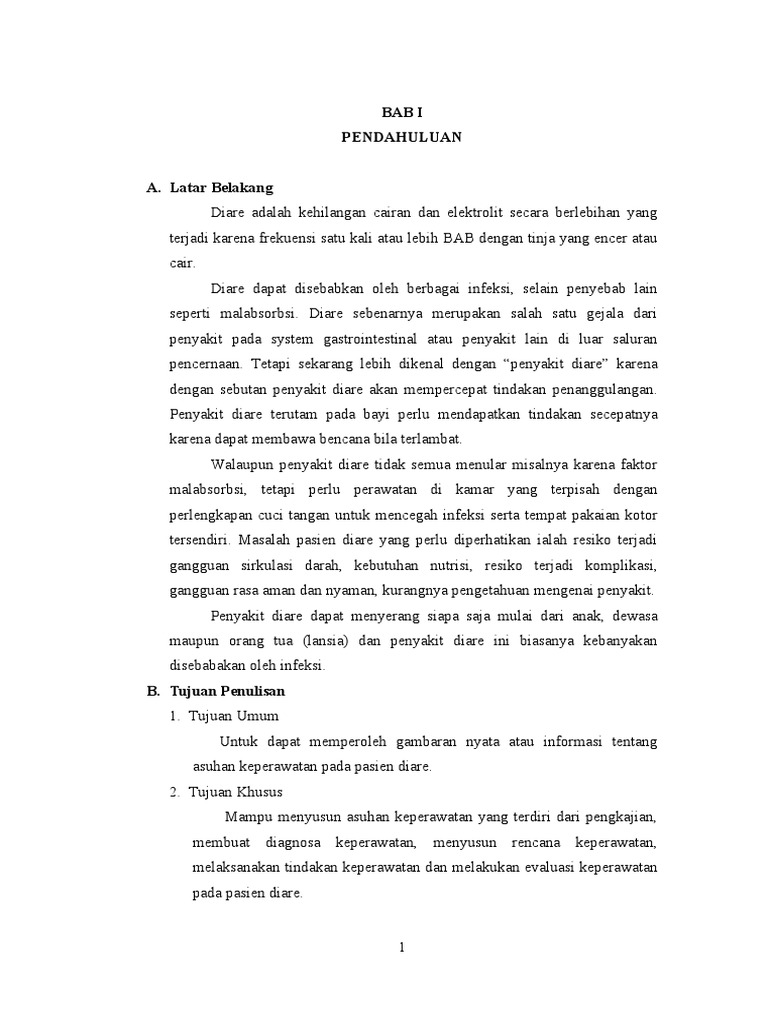 BAB I DIARE Fiks | PDF