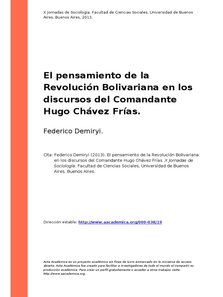Discursos de Chávez y Revolución Bolivariana | PDF | Hugo Chavez