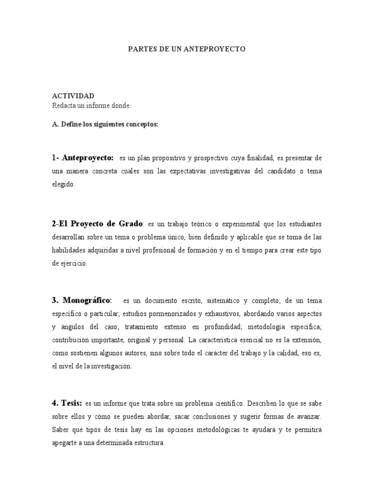 Partes de Un Anteproyecto | PDF | Hipótesis | Teoría