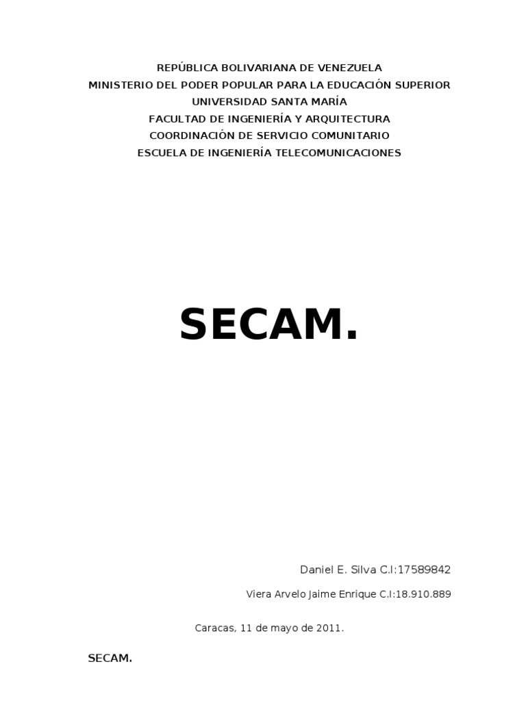 Secam | PDF | Televisión | Vídeo