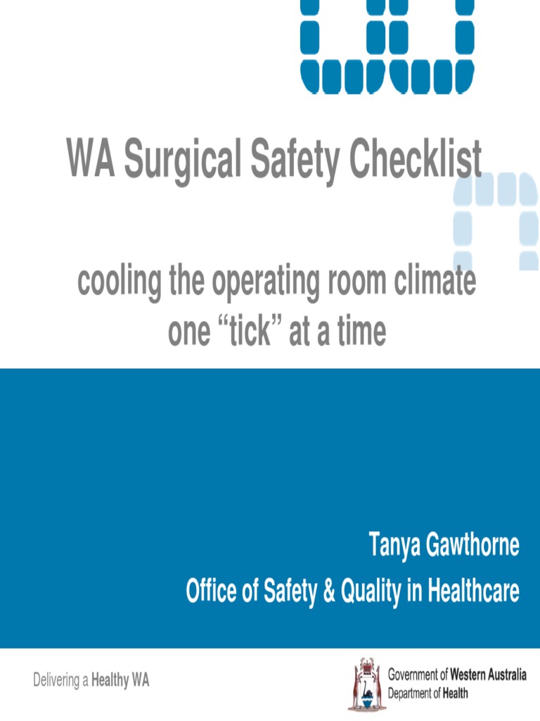 Surgical Safety Checklist Presentation | PDF | Surgery | Patient Safety