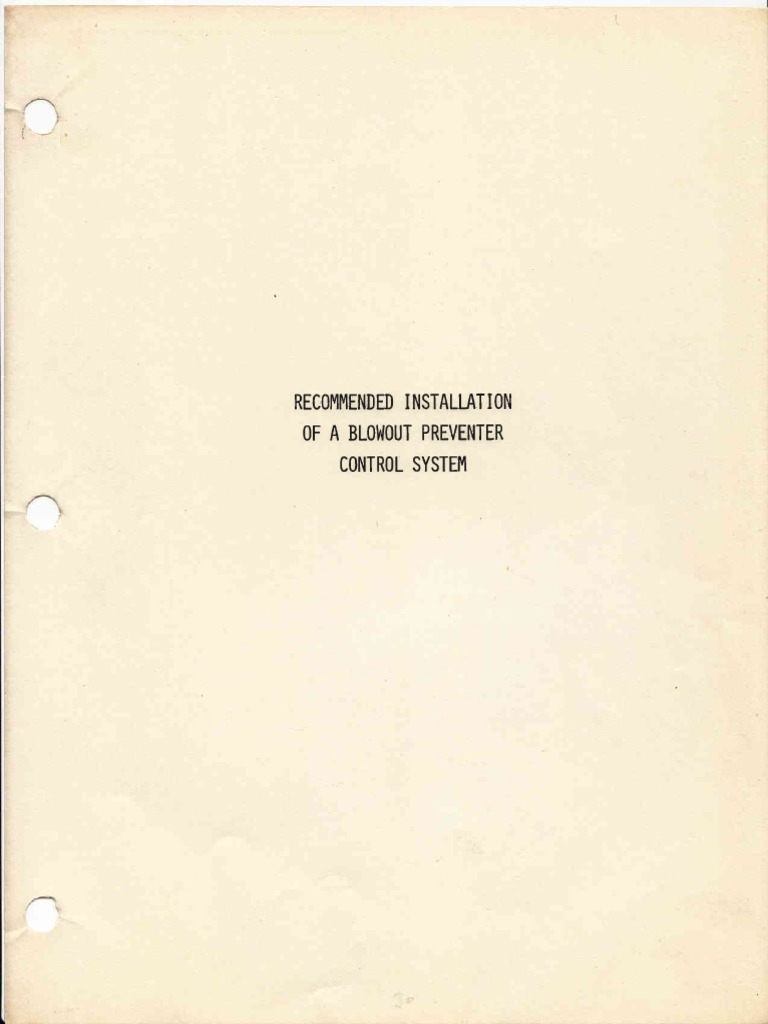 Recommended Installation of A Bop Control System | Download Free PDF ...