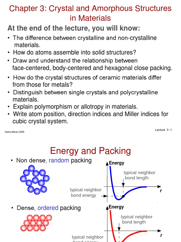 Crystalline vs Amorphous Materials | PDF | Crystal Structure | Crystal