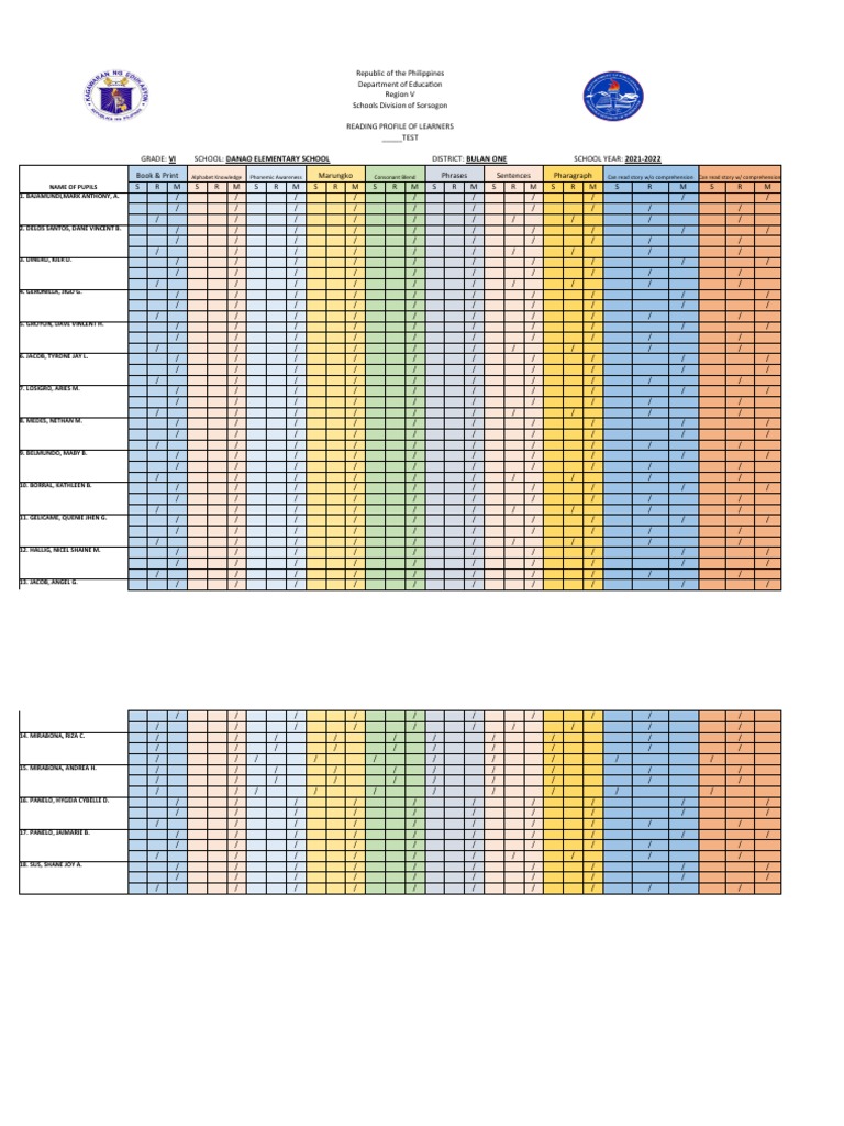 Grade 6 Reading Profile | PDF | Human Voice | Learning Methods