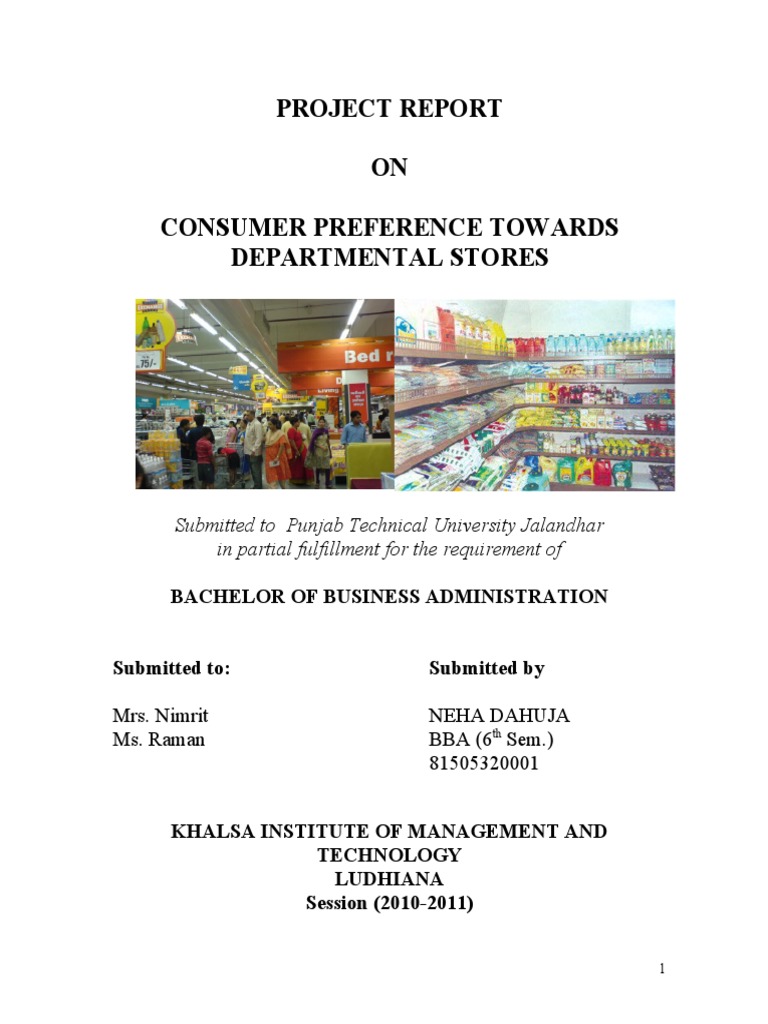Department Store Prject | PDF | Retail | Consumer Behaviour