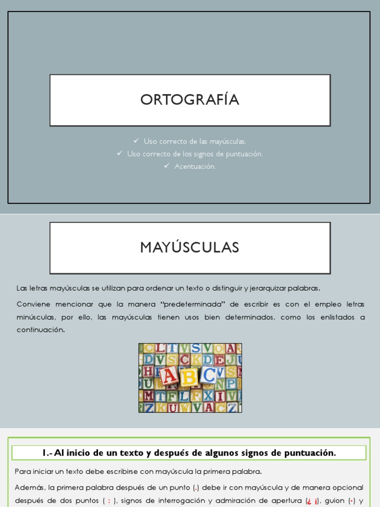 Mayúsculas Puntuación y Acentuación PDF | PDF | Lingüística | Ciencia ...
