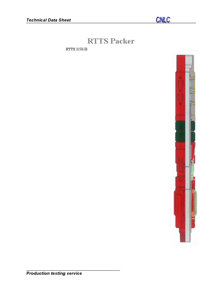RTTS Packer: Technical Data Sheet | PDF | Pipe (Fluid Conveyance) | Valve