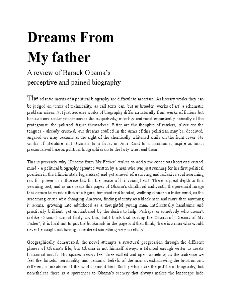 Review of Obama's "Dreams From My Father" | PDF | Writers