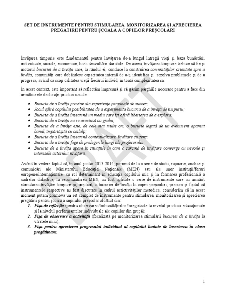 Set de Instrumente Prescolar | PDF