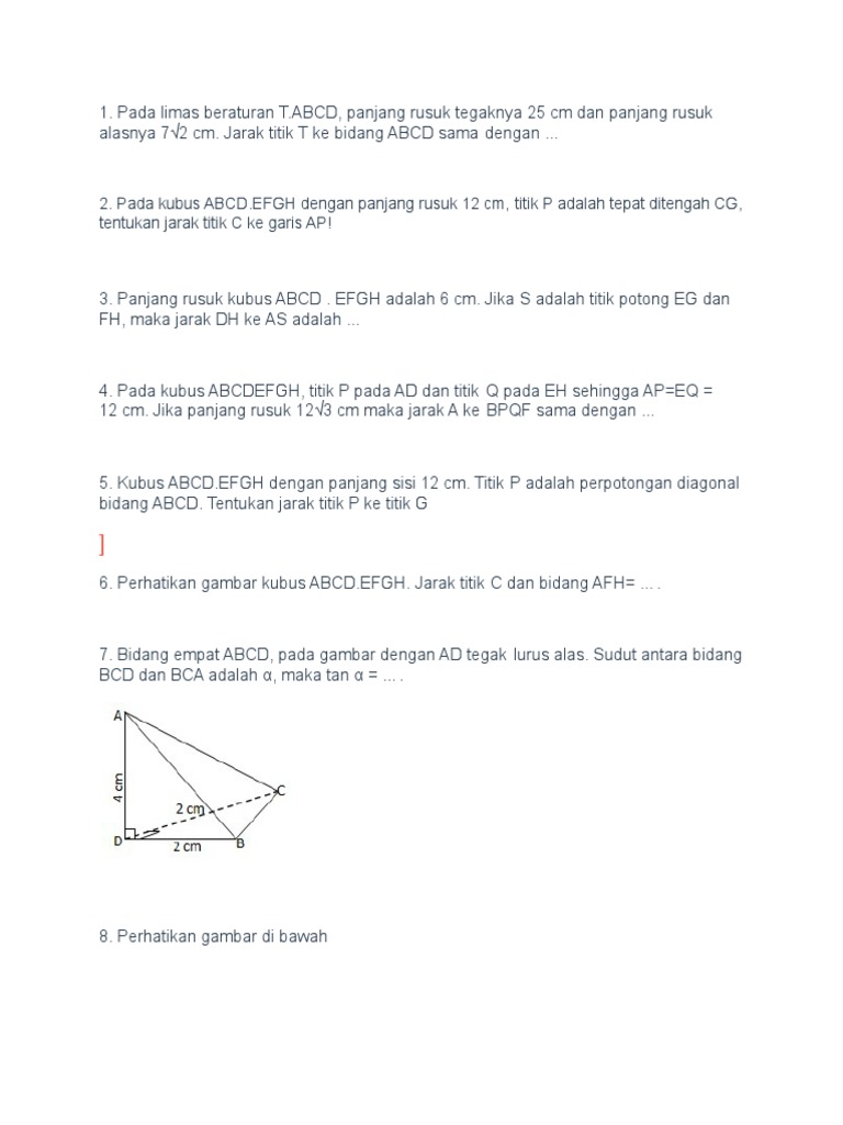 Soal Bangun Ruang | PDF | Metode & Bahan Ajar | Griya & Taman