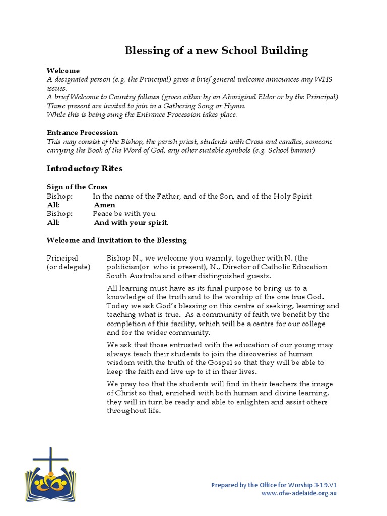 School Blessing Ceremony Guide | PDF | Prayer | Blessing