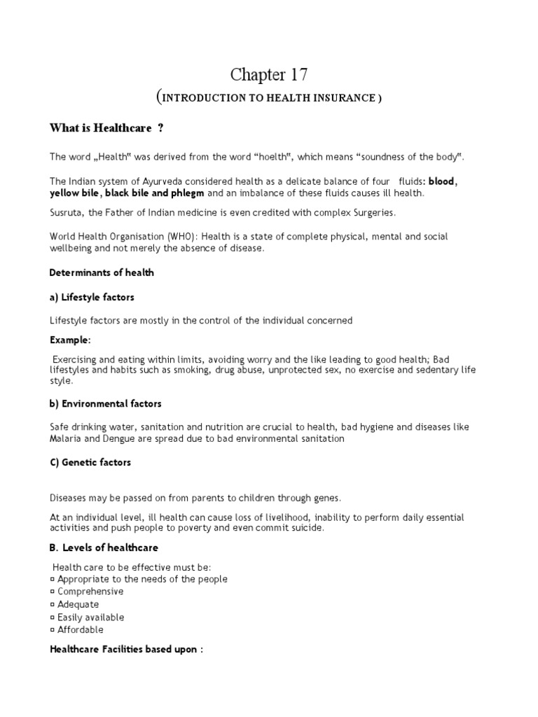 What Is Healthcare ?: Introduction To Health Insurance) | PDF | Health ...