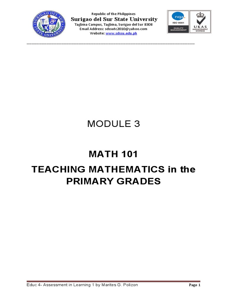 Module 3 Math 101.docx FT SAYsay Math 102 | PDF | Learning ...
