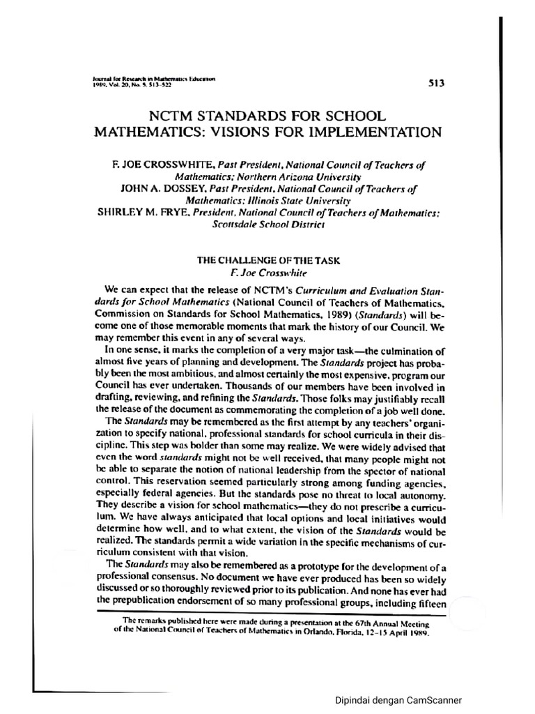 NCTM 1989 | PDF