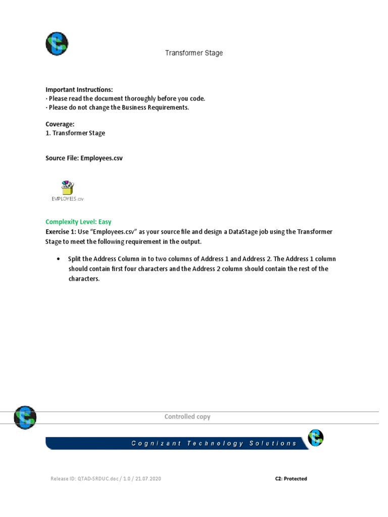 DataStage Transformer Stage Exercises | PDF | Comma Separated Values ...