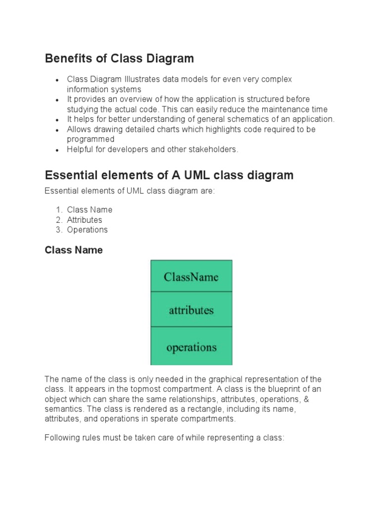 Benefits of Class Diagram | PDF | Class (Computer Programming ...