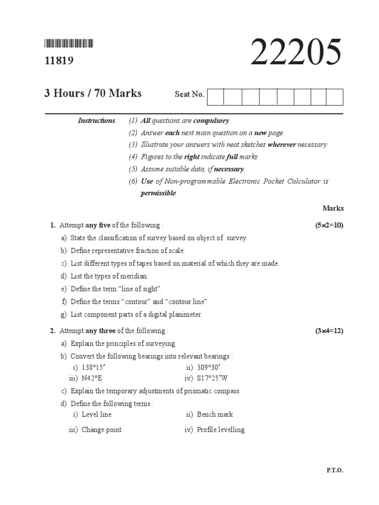 Instructions: (1) All Questions Are Compulsory.: Marks 1. Attempt Any ...