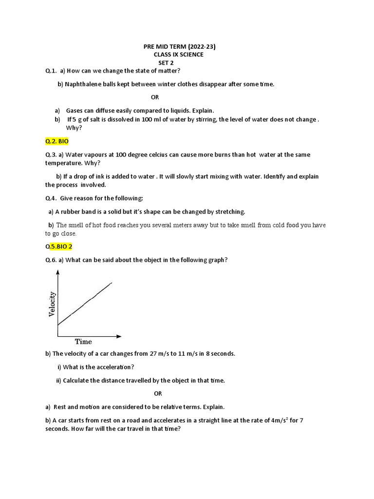 Set 2 - Class 9th | PDF