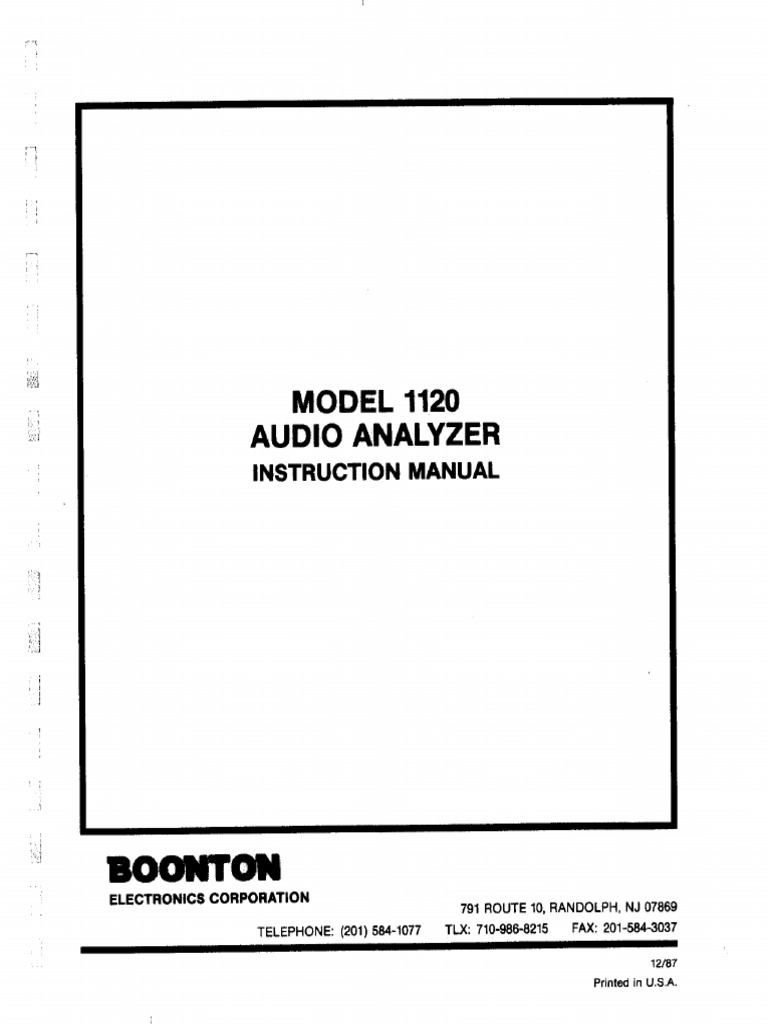 Boonton 1120 Manual | PDF